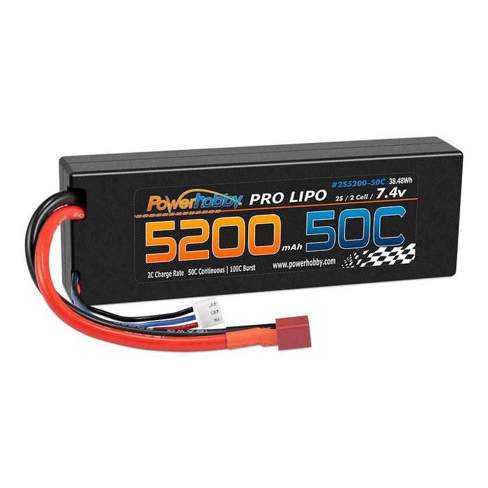 Powerhobby 2S 7.4V 5200mAh 50C Lipo Battery Pack with Deans Plug ...