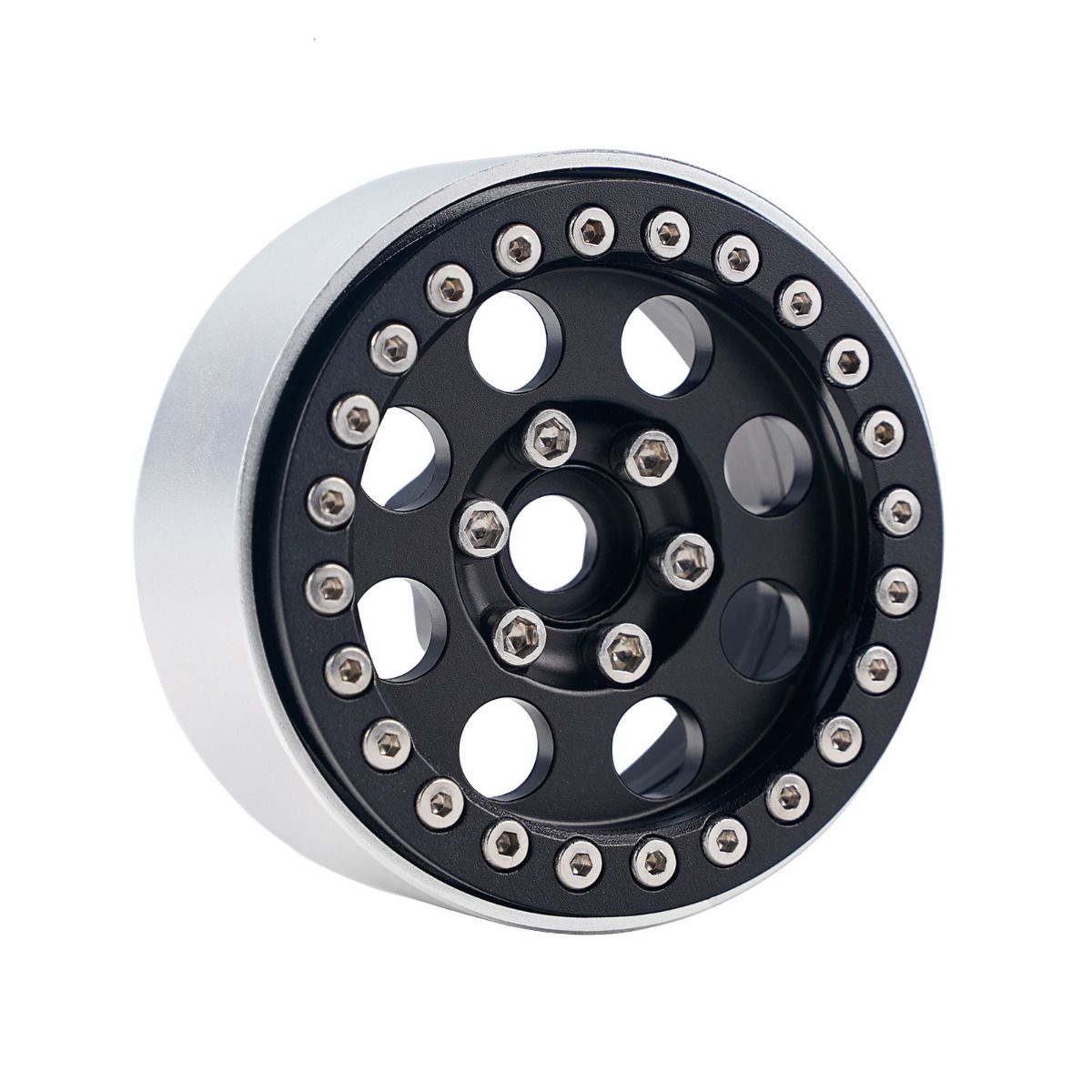 Powerhobby 5051 Black Aluminum 1.9" B2 Beadlock Wheels with 9mm Hubs 4 ...