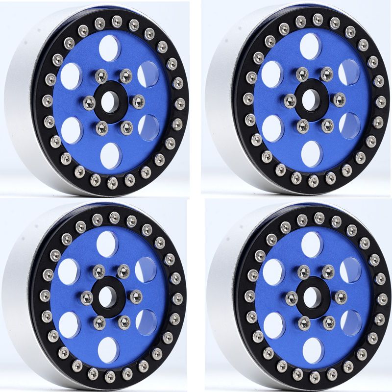 Powerhobby 5773 Blue Aluminum 1.9" B5 Positive Offset Beadlock Wheels ...