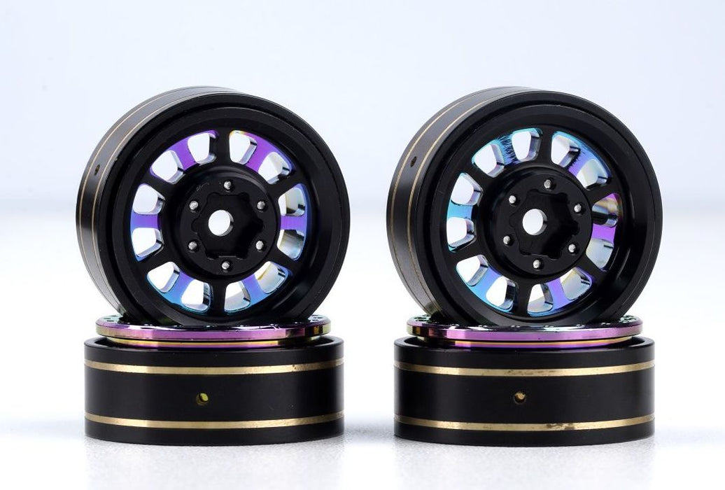 Powerhobby PHB6282 Titanium (Color) Brass 1.0" Crawler Beadlock Wheels ...