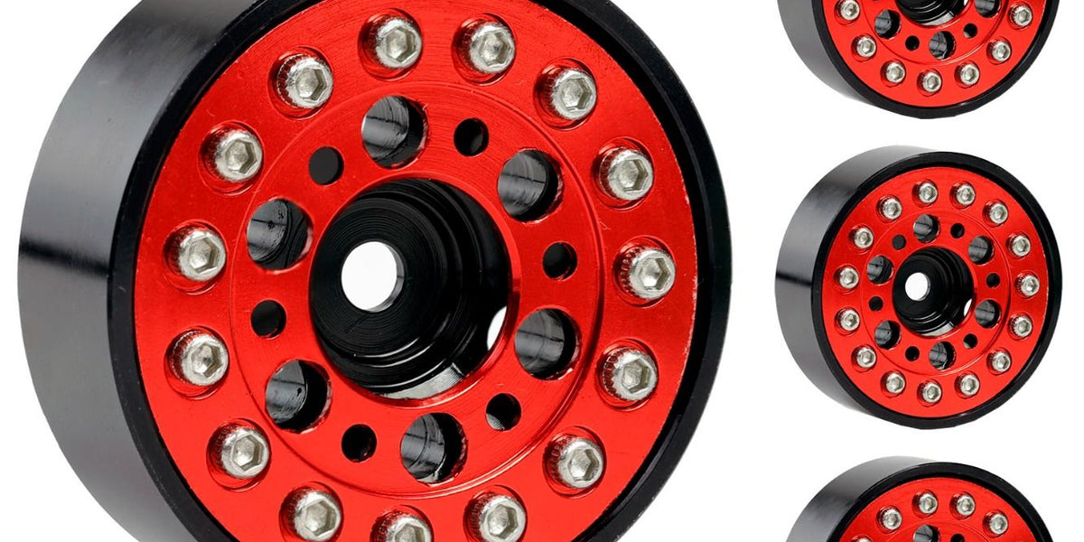 Powerhobby SCX24135 6 Hole Aluminum 1.0" Rock Crawler Beadlock Wheels ...