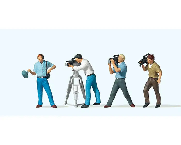 Preiser 10421 HO Scale Film Crew Figures (4 Pack) — White Rose Hobbies
