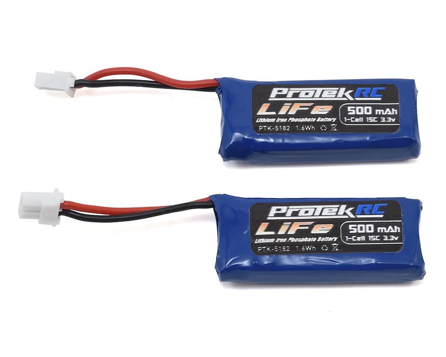 Protek RC 5182 2x1S Sport Race 15C LiFe Battery (3.3V/500mAh) for Mini ...