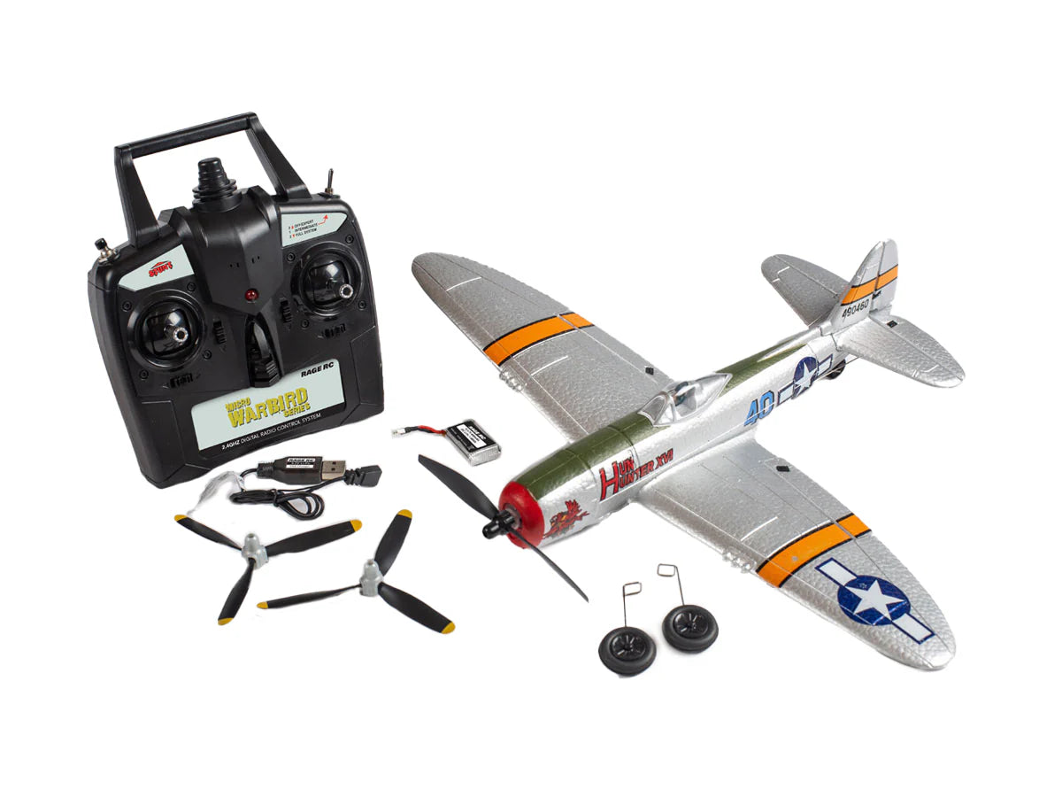 Rage RC A1307 P-47 Thunderbolt Micro RTF Airplane with PASS (Pilot Ass ...