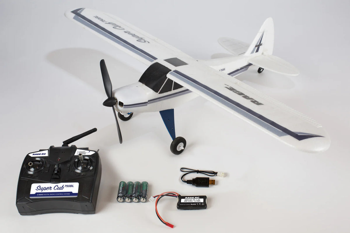 Rage RC A1500 Super Cub 750 Brushless RTF 4-Channel Aircraft with PASS ...