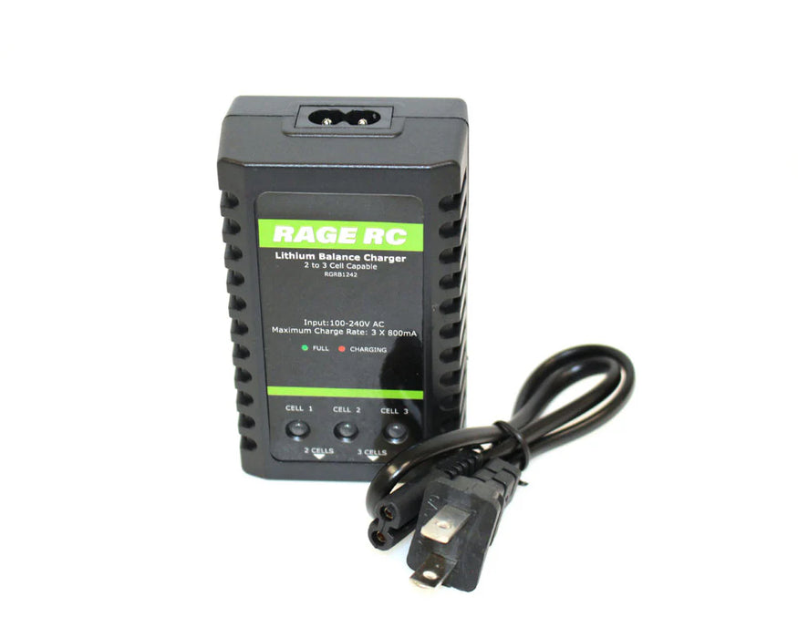 Rage RC B1242 2-3S 800mA LiPo Balance Charger for Black Marlin BL, Bla ...