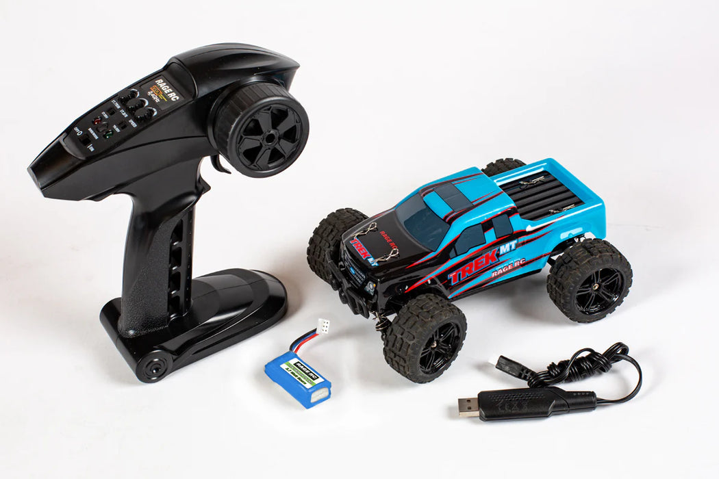 Rage RC C2501 Mini Trek MT 1/24 RTR Monster Truck - Black/Blue — White ...