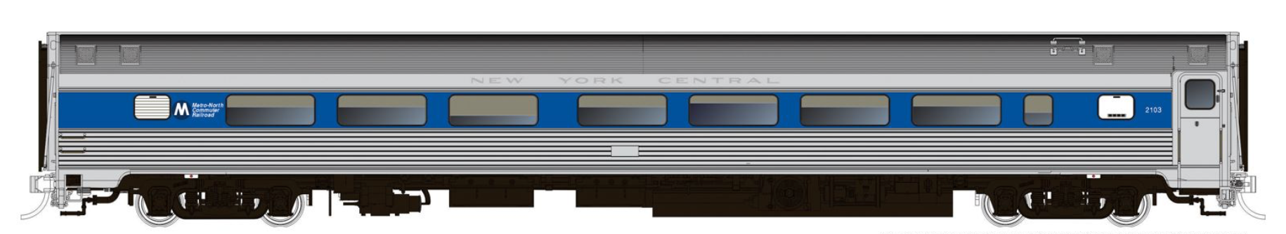 Rapido Trains 115151 HO Budd Coach: Metro North - MTA Scheme: #2104 ...