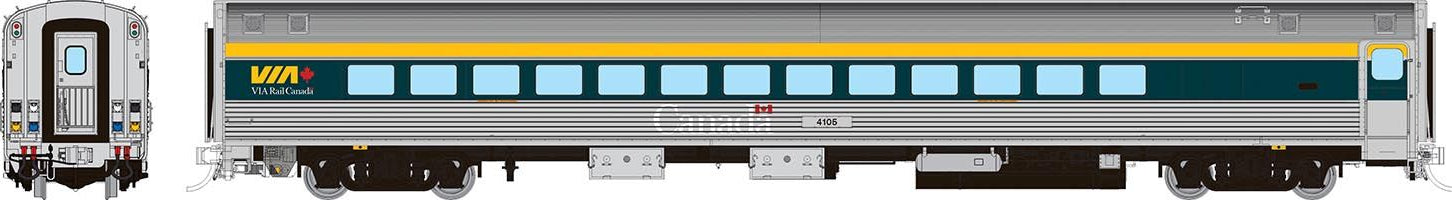 Rapido Trains 115138 HO Budd Small Window Coach: VIA Rail - Grey Schem ...