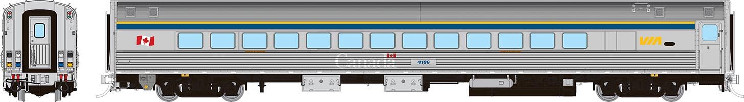 Rapido Trains 115136 HO Budd Small Window Coach: VIA Rail - HEP2 Coach ...