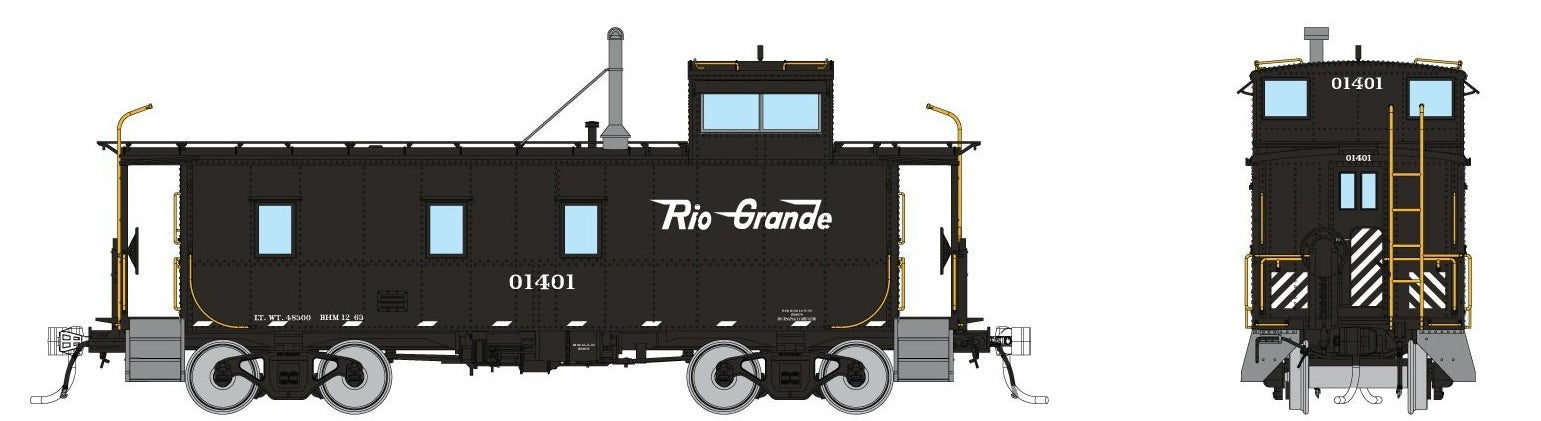 Rapido Trains 225008 HO Scale Rio Grande Steel Caboose D&RGW 01406 (Ea ...