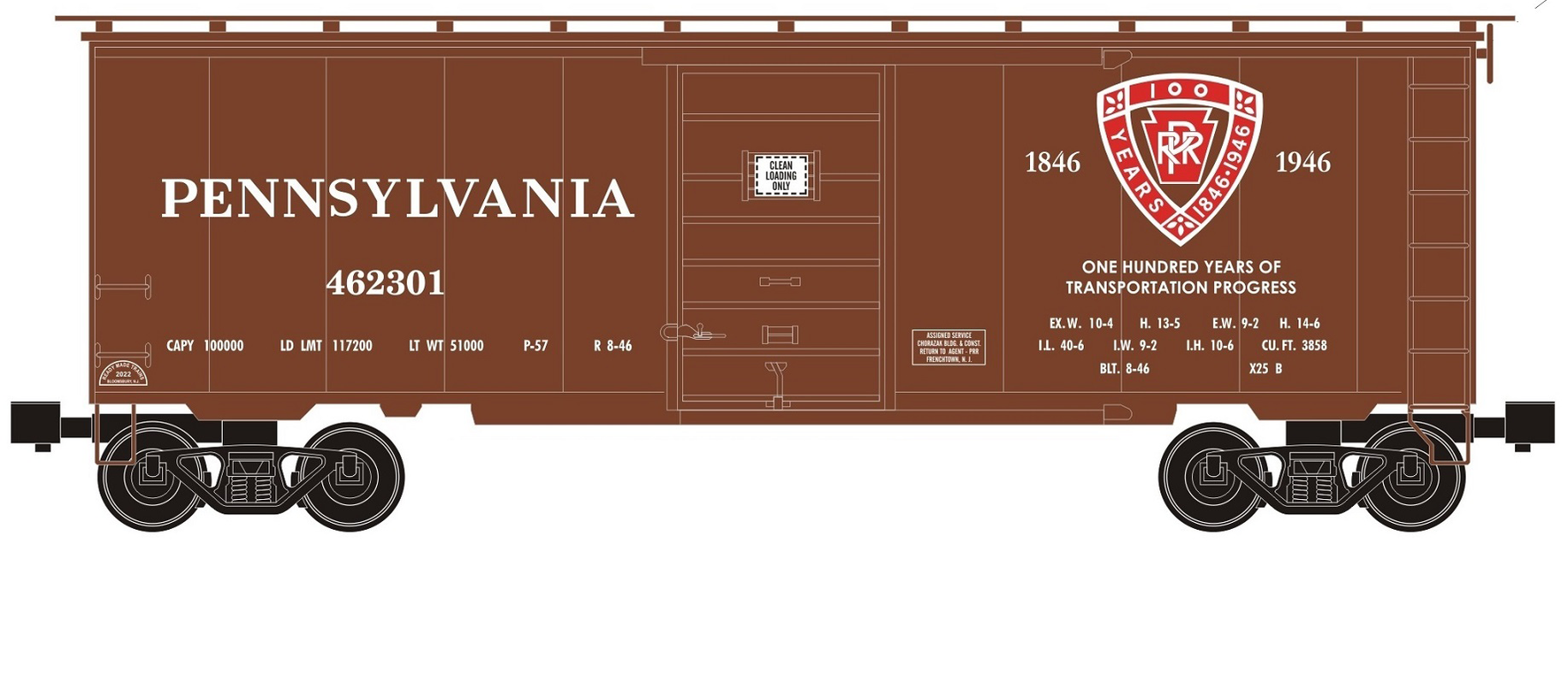 Ready Made Trains (RMT) 96415 O Gauge Boxcar Pennsylvania PRR 100th An ...