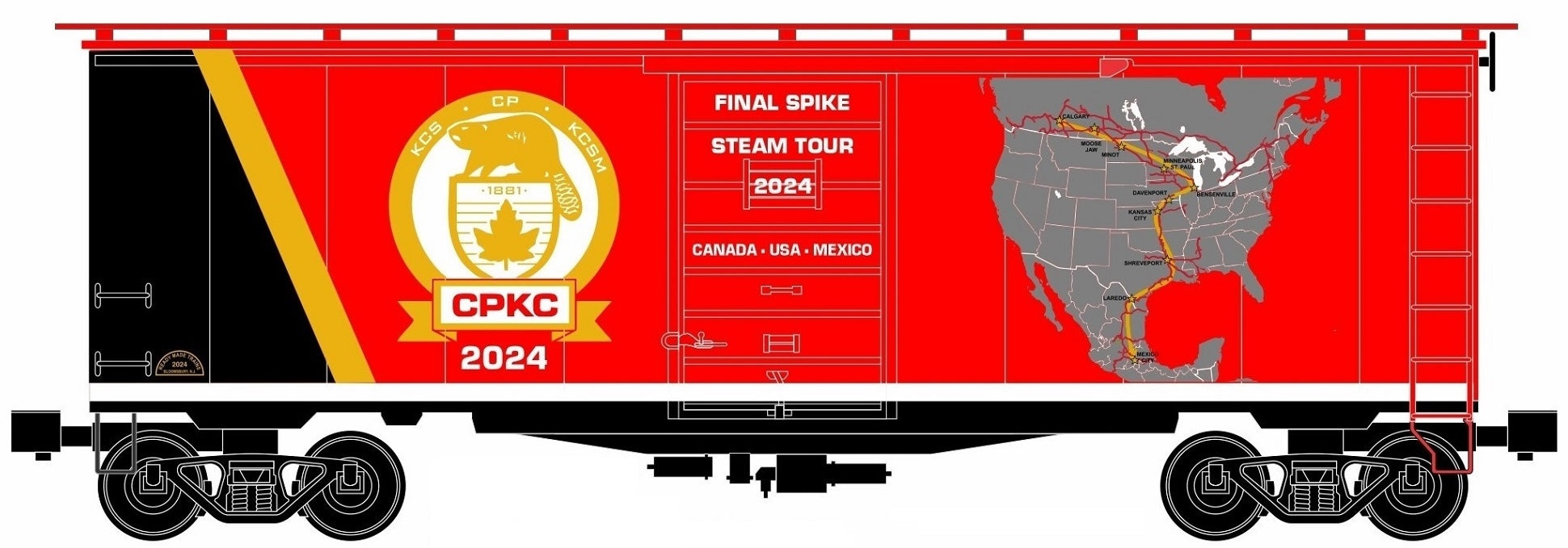 Ready Made Trains (RMT) 96455 O Gauge Boxcar CPKC 2024 Steam Tour ...