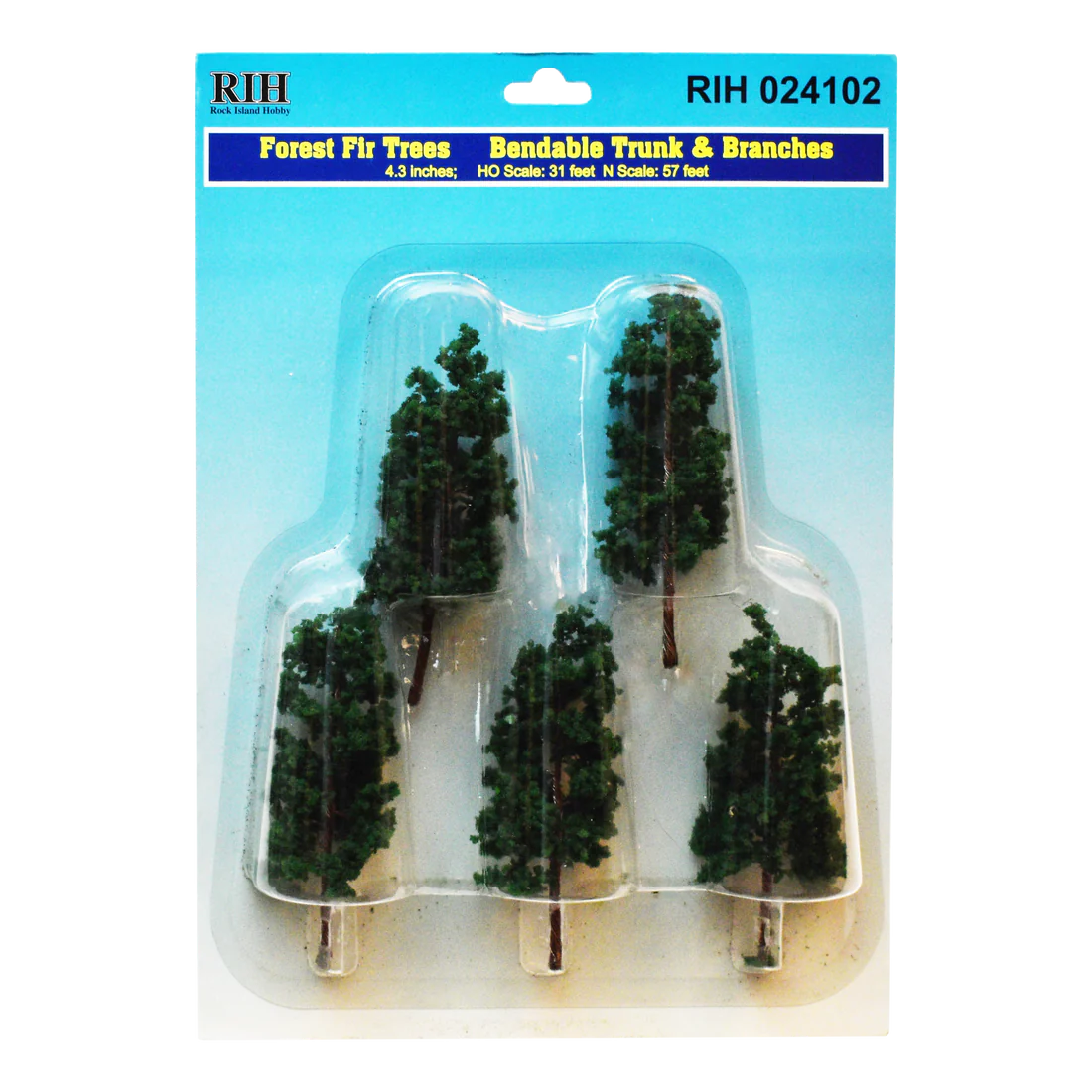Rock Island Hobby 24102 Forest Fir Trees 5 Pack — White Rose Hobbies