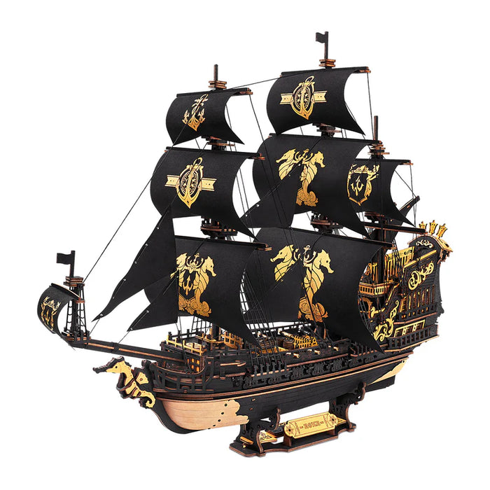 ROKR MCB02 The Seahorse Barque Sailing Ship 3D Wooden Puzzle Model ...