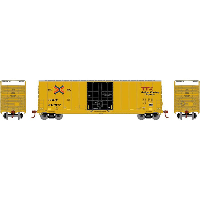 Roundhouse 1182 HO Scale 50' High Cube Smooth Side Box Car TTX FBOX 51 ...
