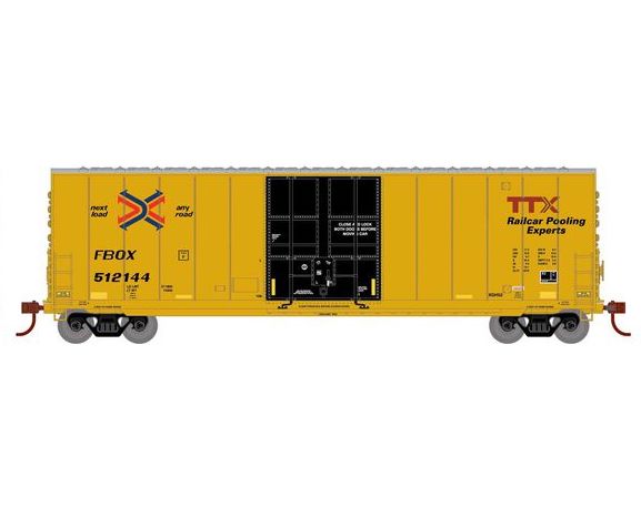 Roundhouse 1186 HO Scale 50' High Cube Smooth Side Box Car TTX FBOX 51 ...