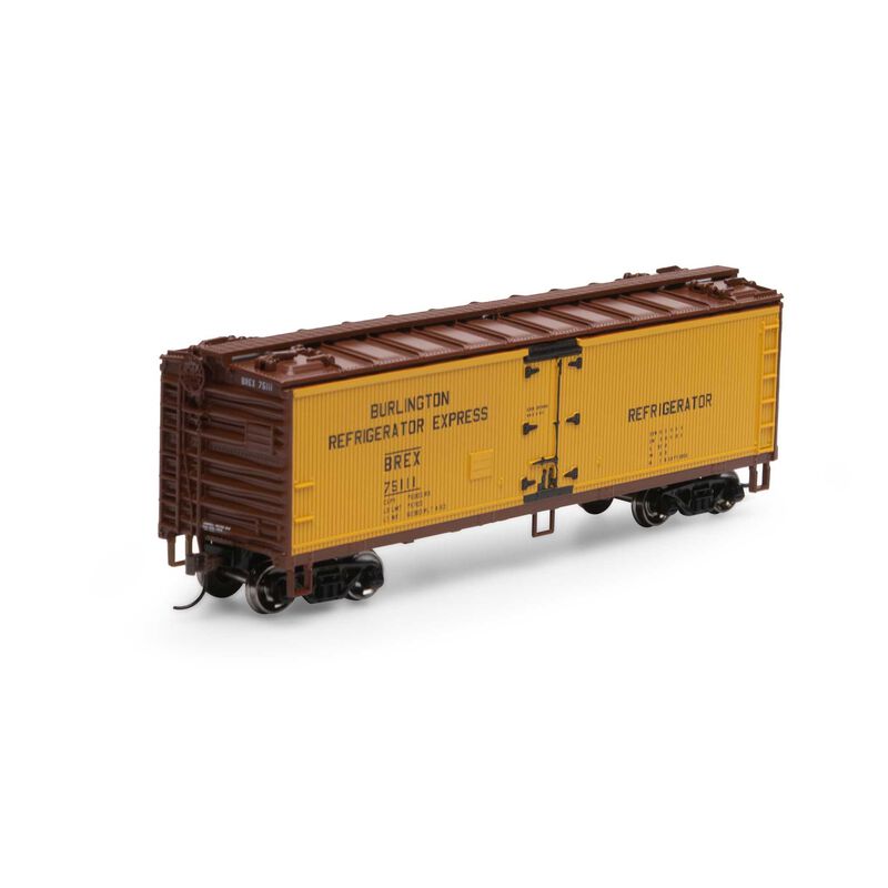 Roundhouse 98489 HO Scale 40' Wood Reefer Burlington BREX 75111 — White ...