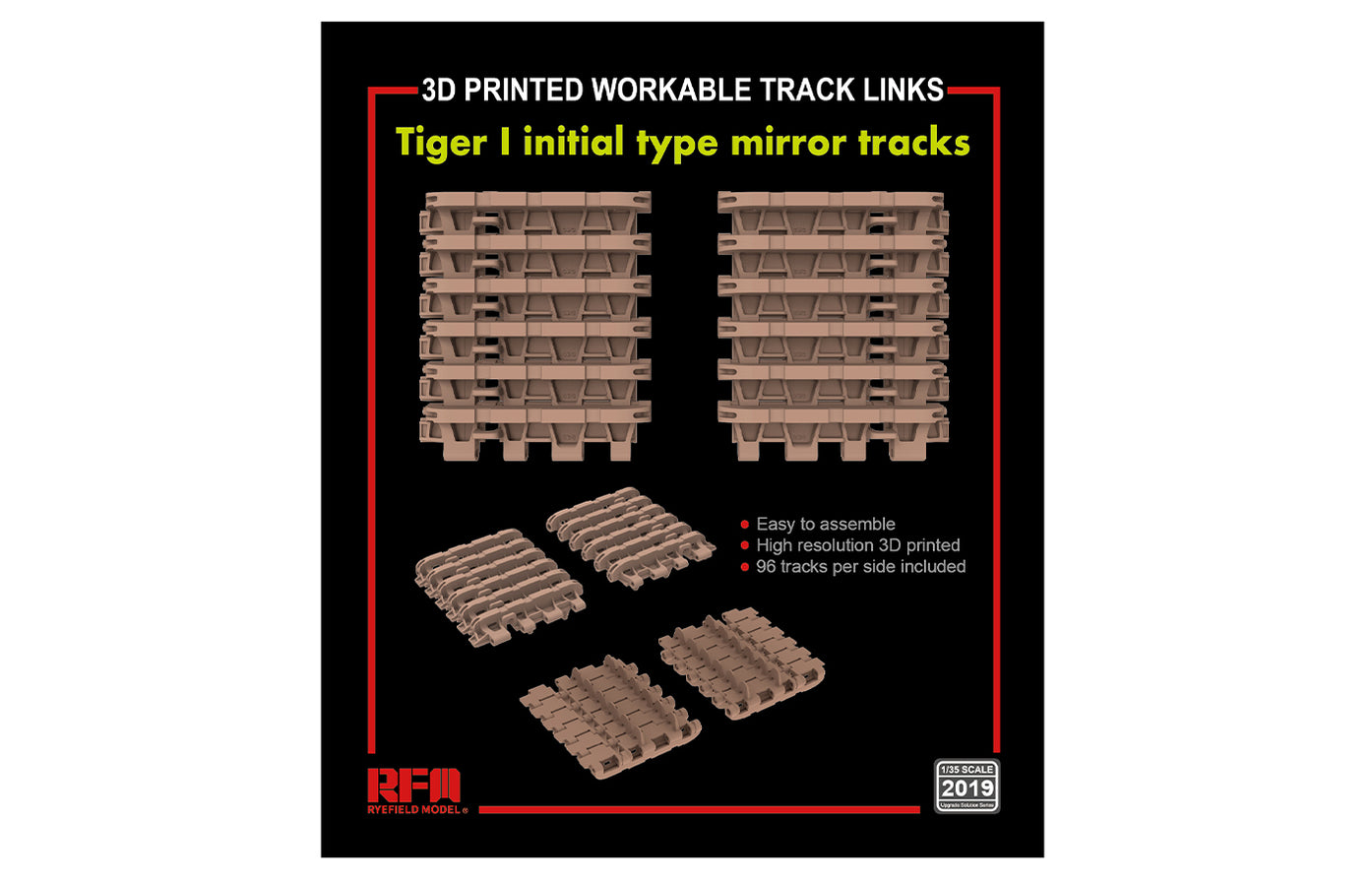 Ryefield Models 2019 1/35 3D Printed Workable Track Links Tiger I Init ...
