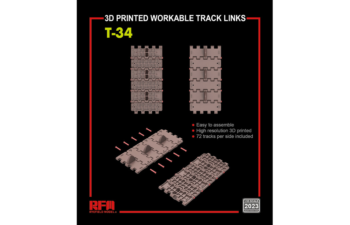 Ryefield Models 2023 1/35 3D Printed Workable Track Links for T-34 ...