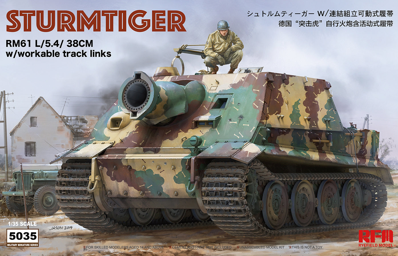 Ryefield Models 5035 1/35 Sturmtiger RM61 L/5.4/38cm w/ Workable Track ...