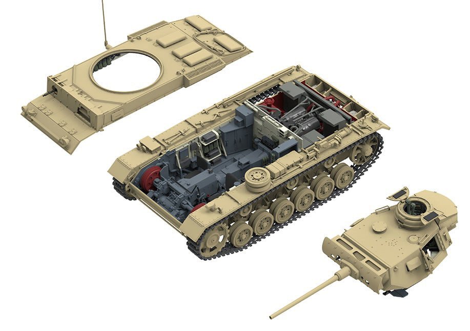 Ryefield Models 5072 1/35 Pz.Kpfw.III Ausf. J w/ Full Interior Model K ...