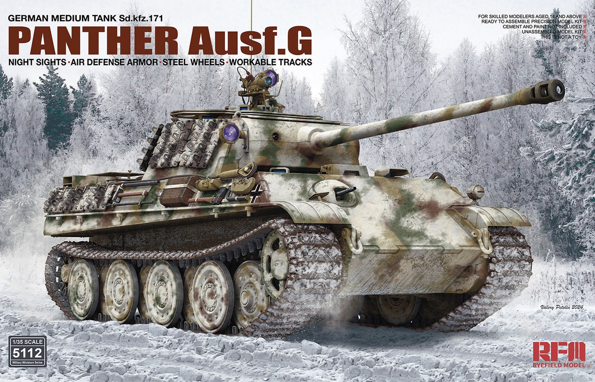 Ryefield Models 5112 1/35 Panther Ausf. G w/ Workable Tracks Model Tan ...