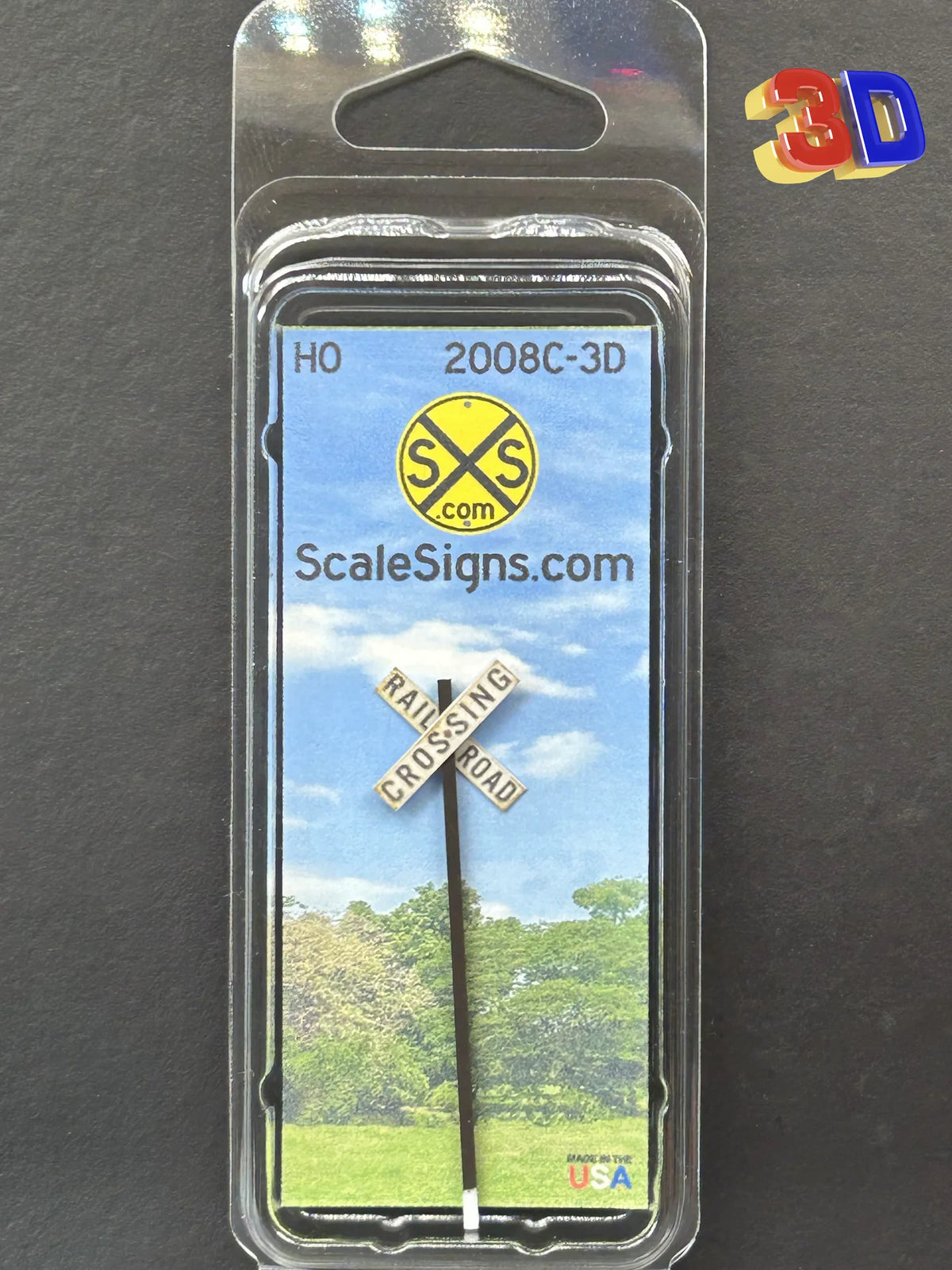 ScaleSigns HO-2008-3D HO Scale 3D Crossbucks Sign — White Rose Hobbies