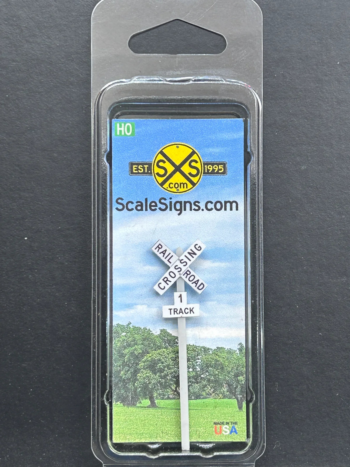 ScaleSigns HO-2219-v1 HO Scale Crossbucks +1 Track Sign — White Rose ...