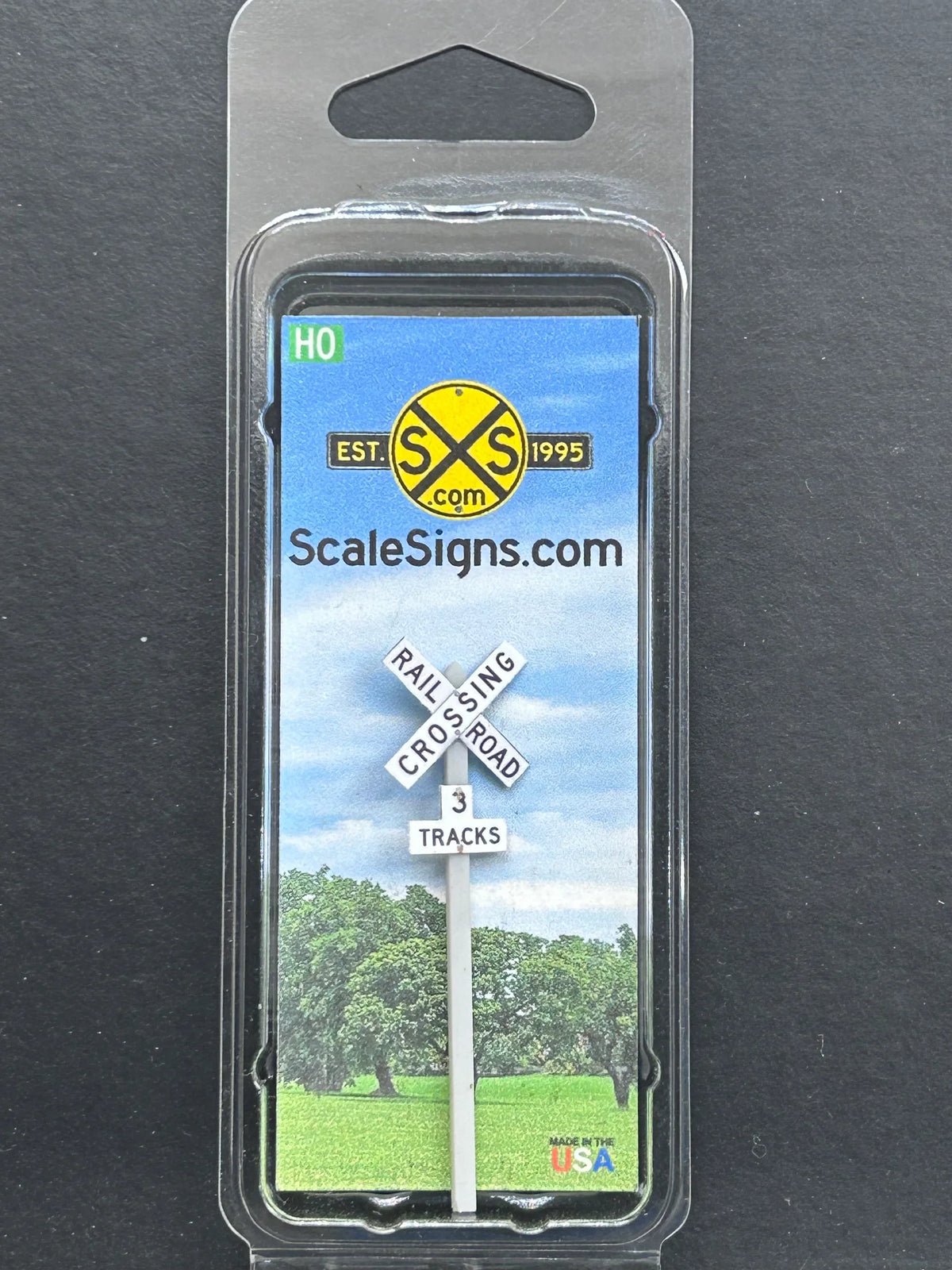 ScaleSigns HO-2219-v3 HO Scale Crossbucks +3 Tracks Sign — White Rose ...