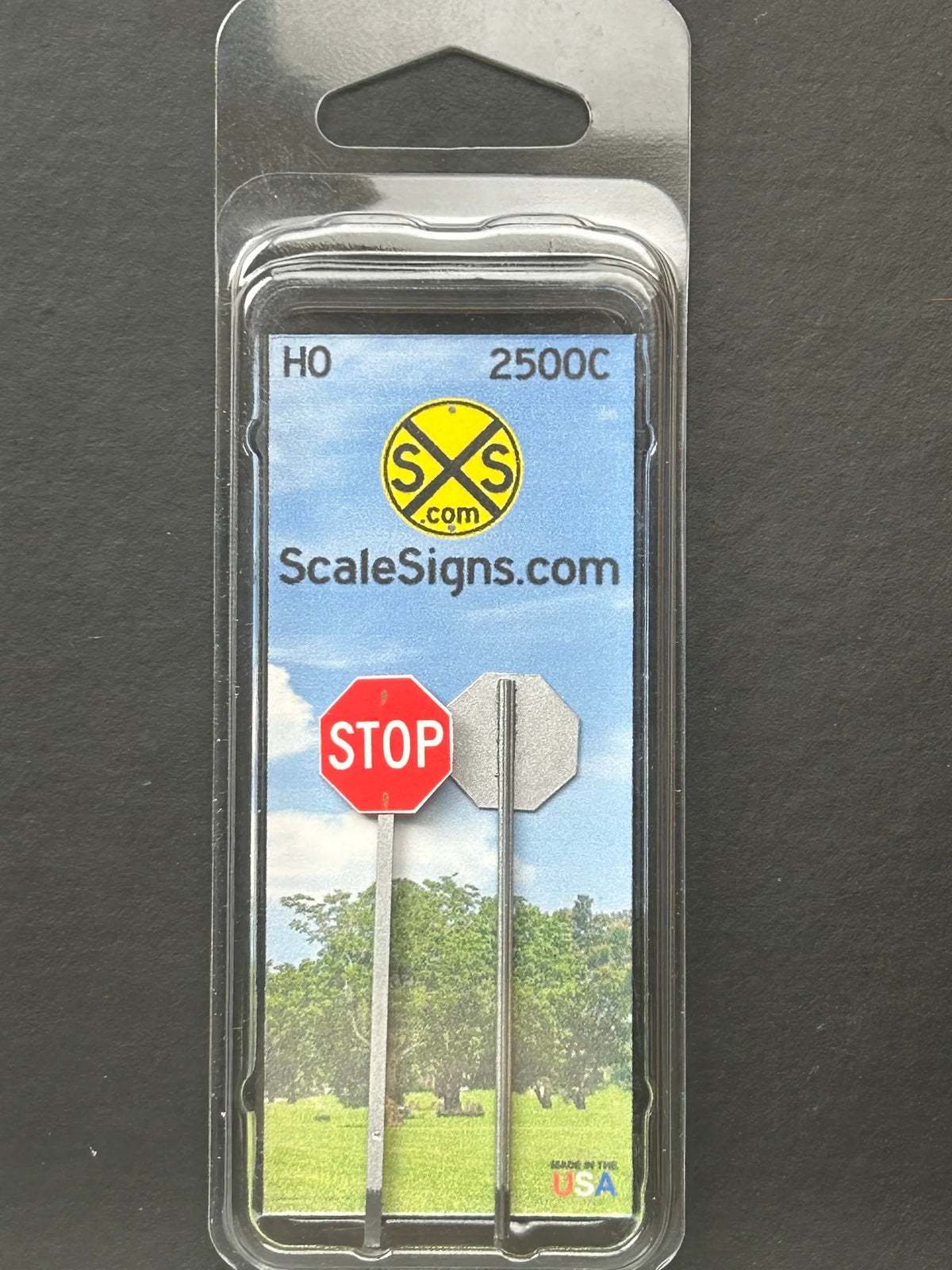 ScaleSigns HO-2500C HO Scale Red Stop Sign (2 Pack) — White Rose Hobbies