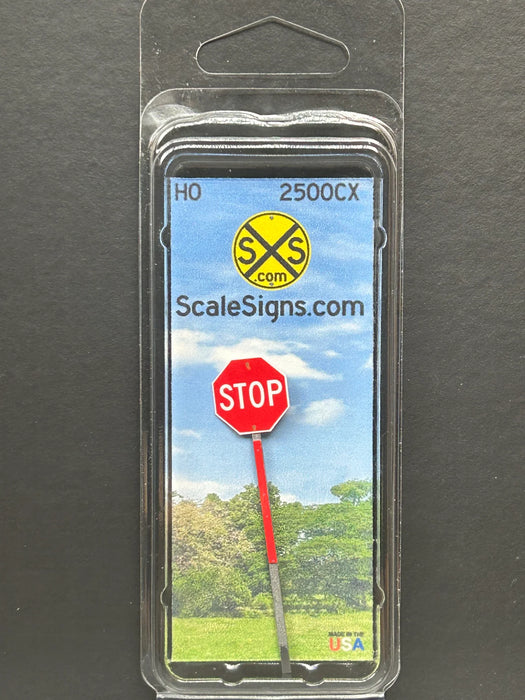 ScaleSigns HO-2500CX HO Scale Red (Modern) Stop Sign with Reflective S ...