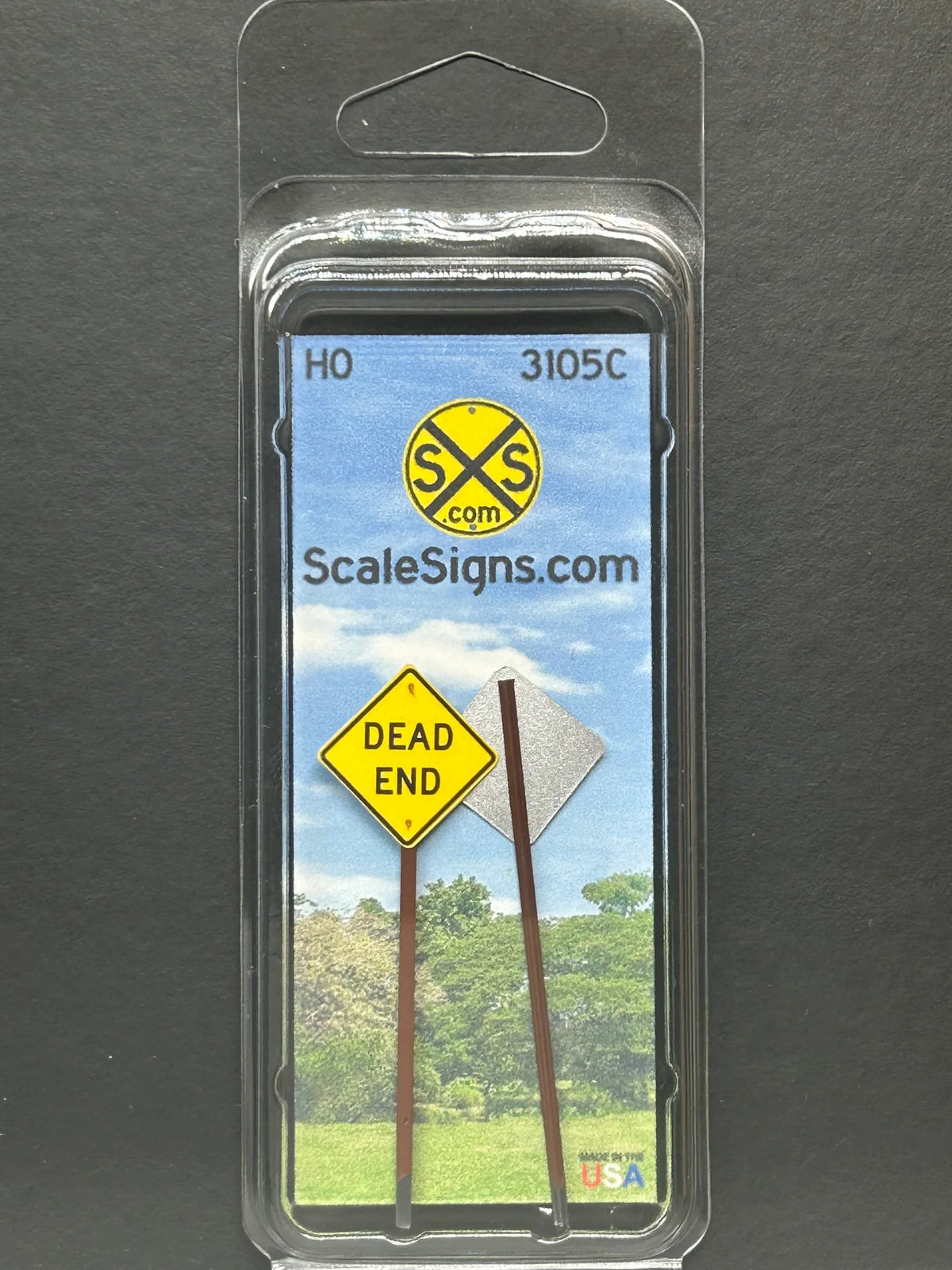 ScaleSigns HO-3105C HO Scale Dead End Sign (2 Pack) — White Rose Hobbies