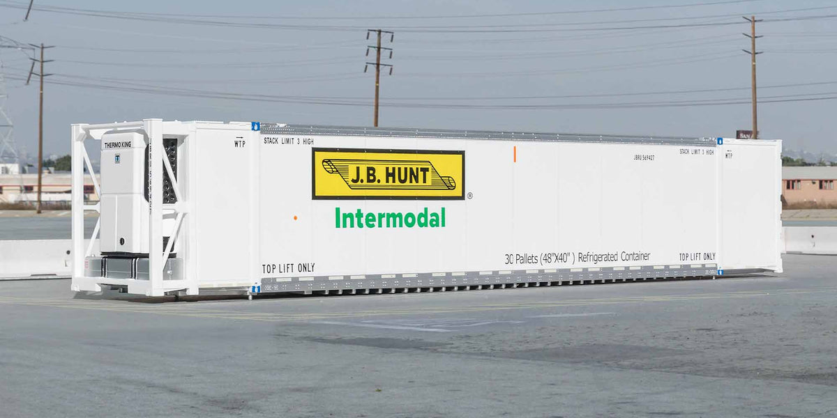 ScaleTrains 11709 HO Scale CIMC 53' Reefer Container JB Hunt JBRU 3 Pa ...