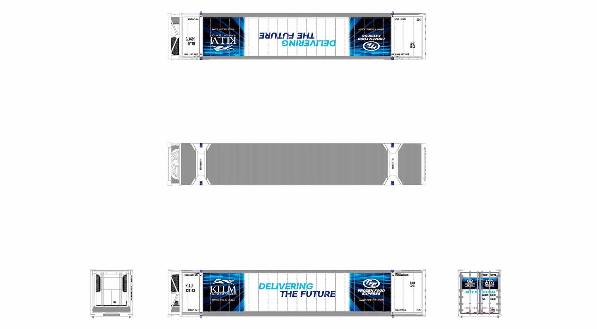 ScaleTrains 11725 HO Scale CIMC 53' Reefer Container with Sound KLLM T ...