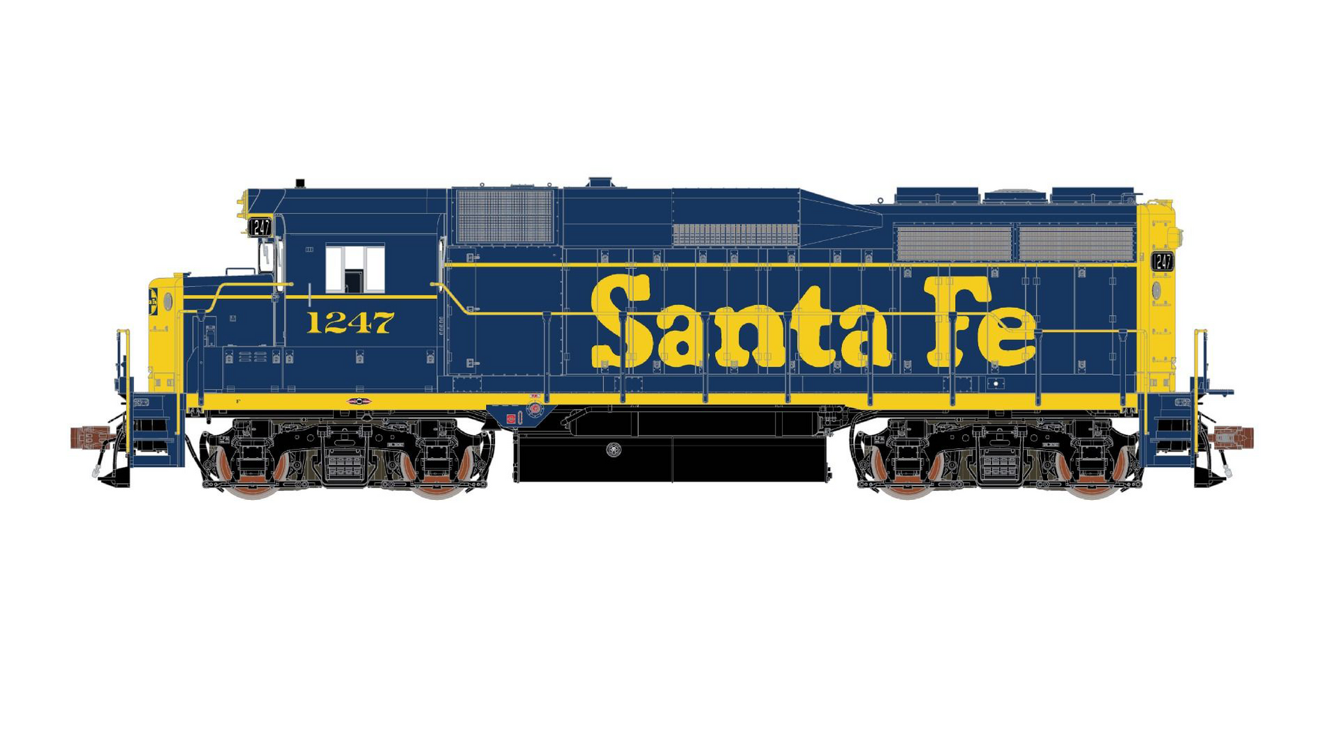 ScaleTrains Rivet 39202 HO Scale EMD GP30 Santa Fe "Pinstripe" ATSF 12 ...