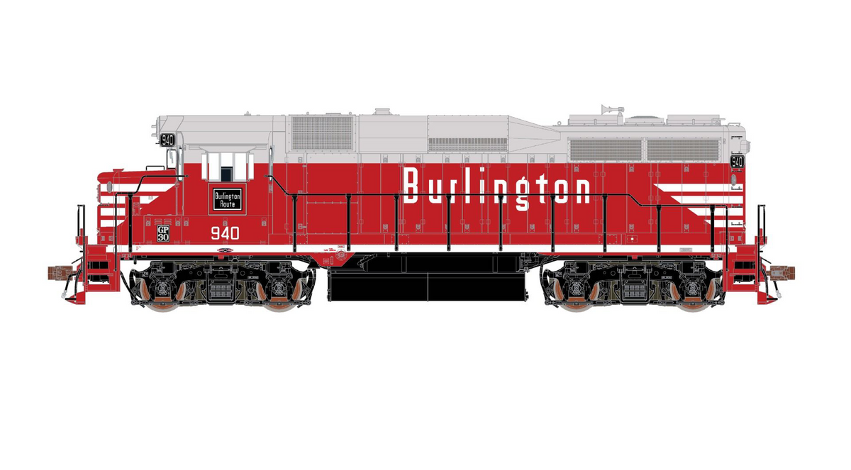 ScaleTrains Rivet 39215 HO Scale EMD GP30 Burlington "Redbird" CB&Q 94 ...