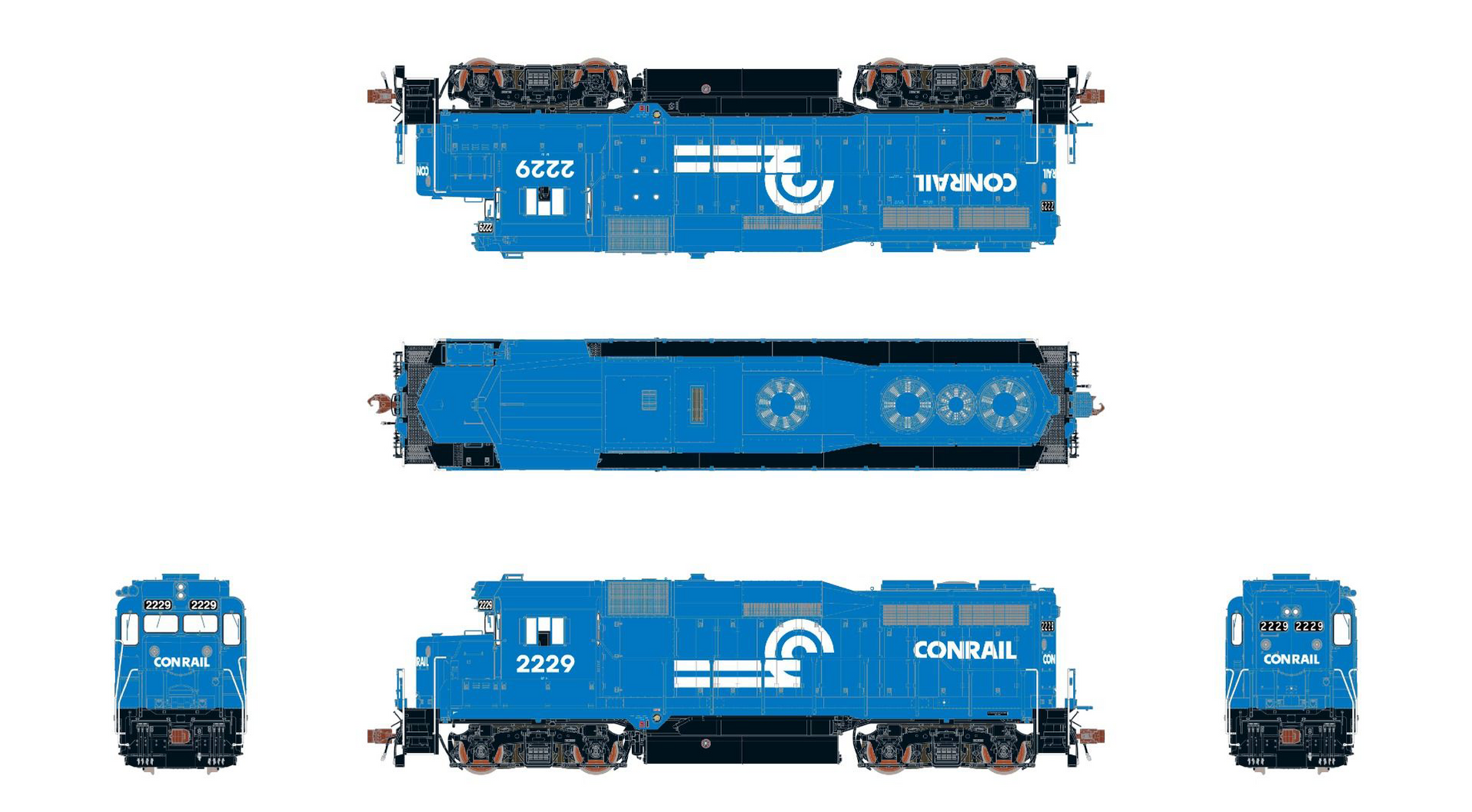 ScaleTrains Rivet 39229 HO Scale EMD GP30 Conrail CR 2229 DCC LokSound — White Rose Hobbies