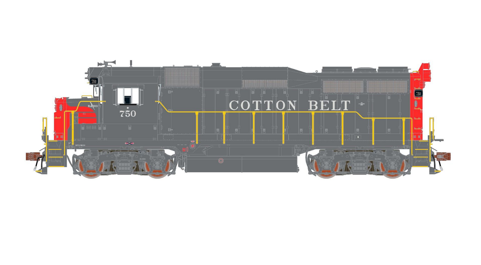ScaleTrains Rivet 39255 HO Scale EMD GP30 Cotton Belt SSW 754 DCC LokS ...