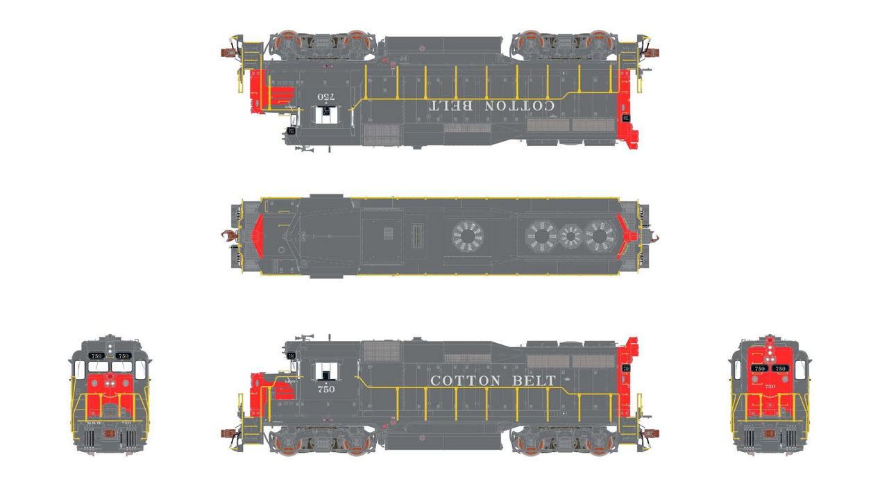 ScaleTrains Rivet 39257 HO Scale EMD GP30 Cotton Belt SSW 755 DCC LokS ...