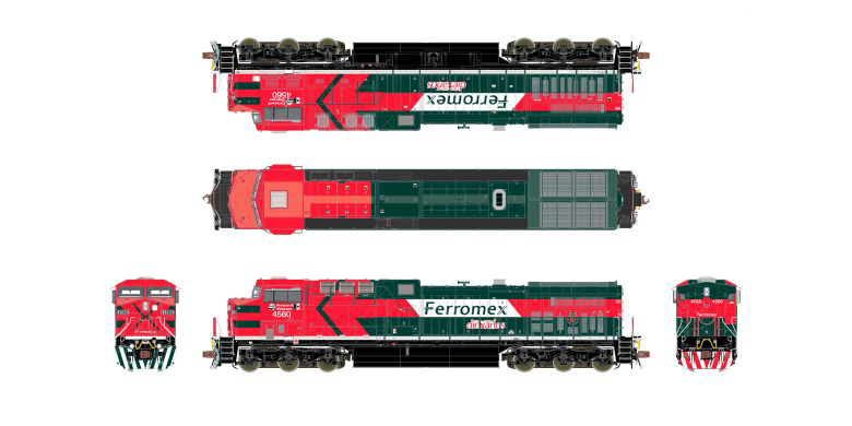 ScaleTrains 39665 HO Scale GE AC4400CW Diesel Ferromex "Diabla" FSRR 4 — White Rose Hobbies