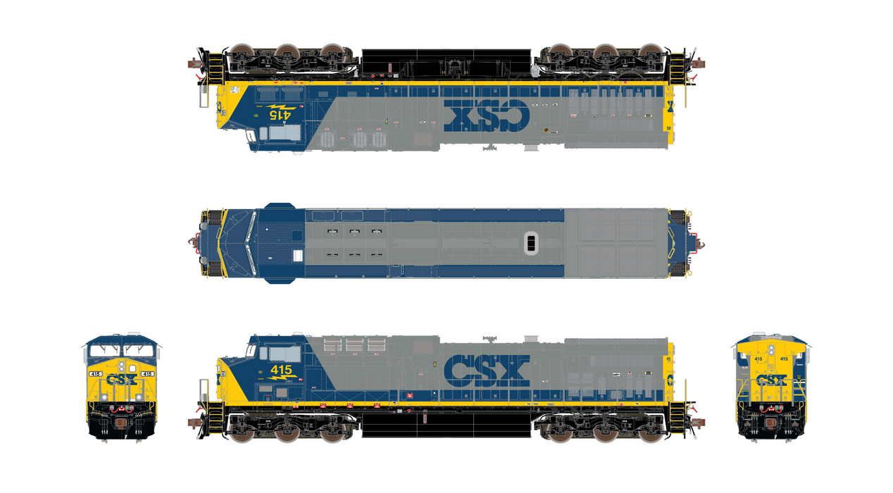 ScaleTrains 39682 HO Scale GE AC4400CW Diesel CSX YN2 415 — White Rose ...