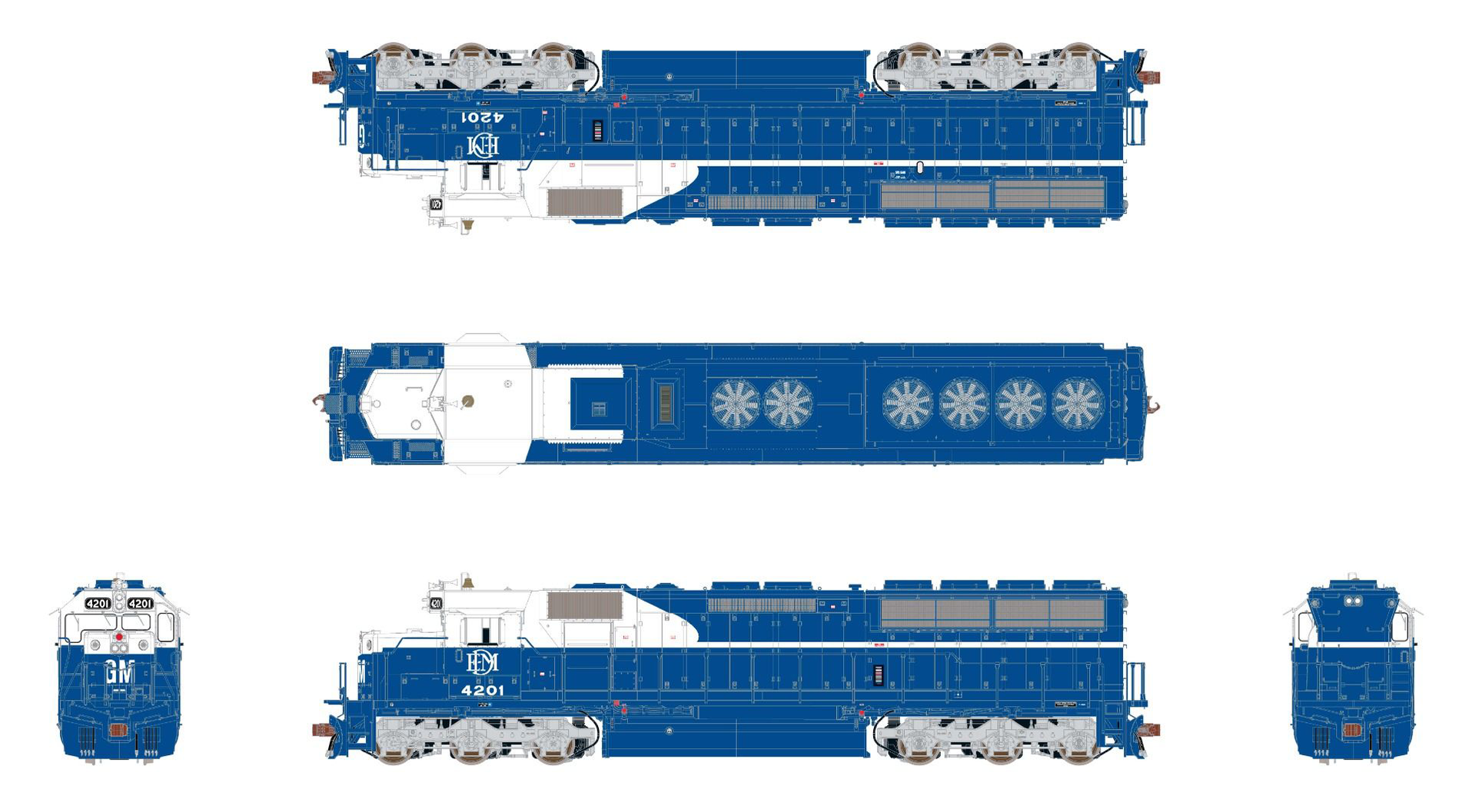 ScaleTrains Museum Quality 70108 HO Scale EMD SD45X EMD Demonstrator ...