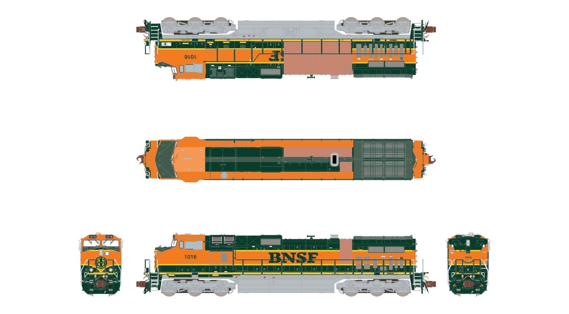 ScaleTrains Rivet 38681 N Scale GE DASH 9 Diesel BNSF Heritage I "Prim ...
