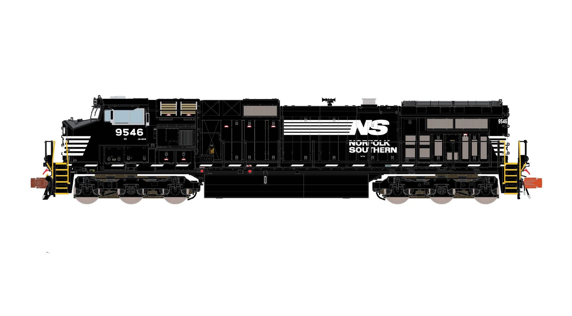 ScaleTrains Rivet 38710 N Scale GE DASH 9 Diesel Norfolk Southern NS 9 ...