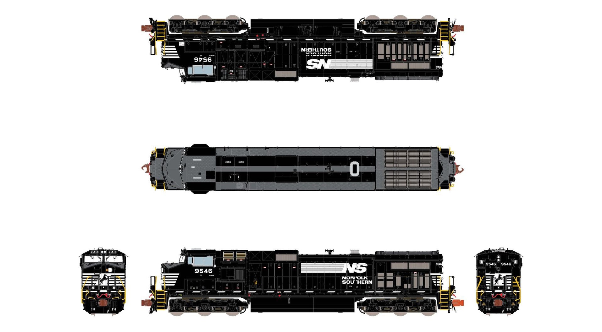 ScaleTrains Rivet 38710 N Scale GE DASH 9 Diesel Norfolk Southern NS 9 ...