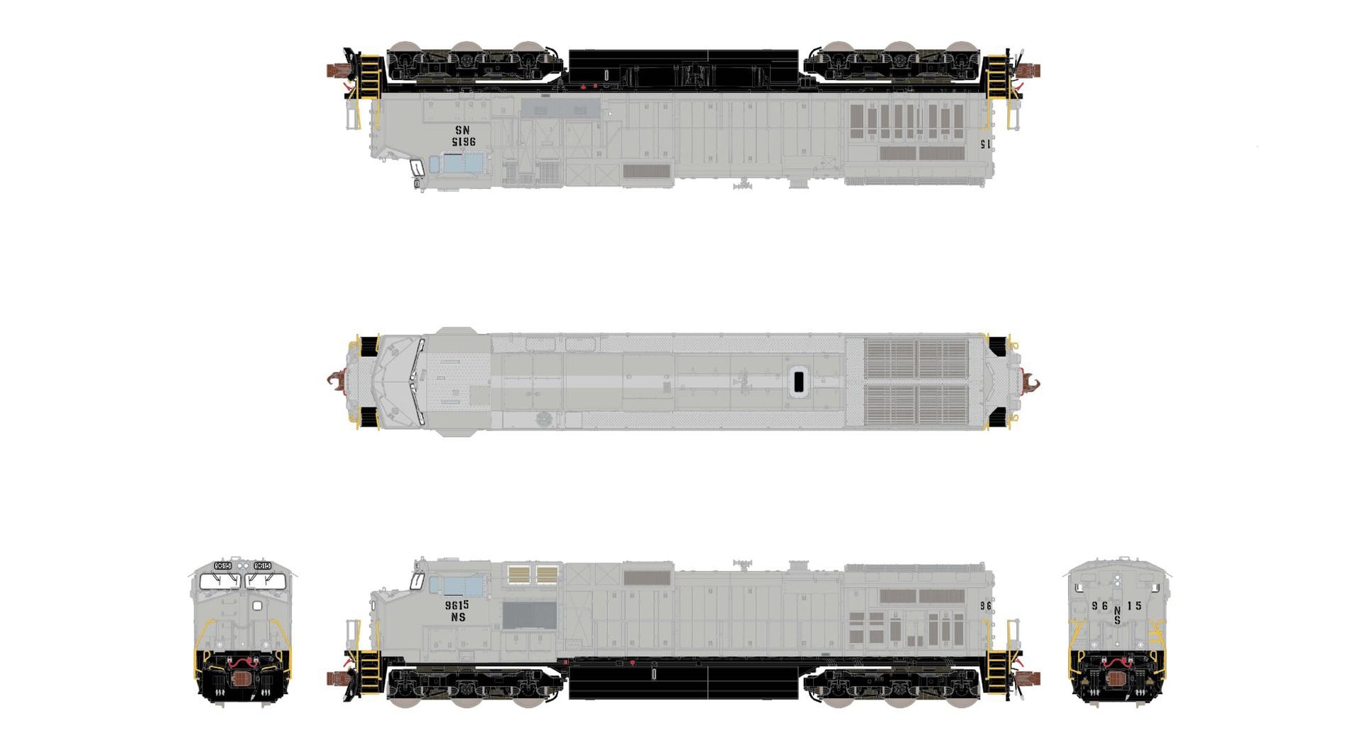 ScaleTrains Rivet 38718 N Scale GE DASH 9 Diesel Norfolk Southern Prim ...