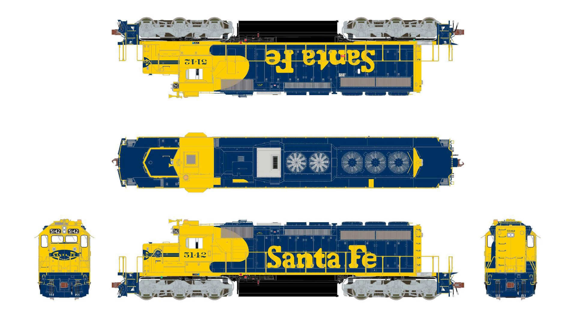 ScaleTrains Rivet 38774 HO Scale EMD SD40-2 Santa Fe ATSF 5162 - DC — White Rose Hobbies