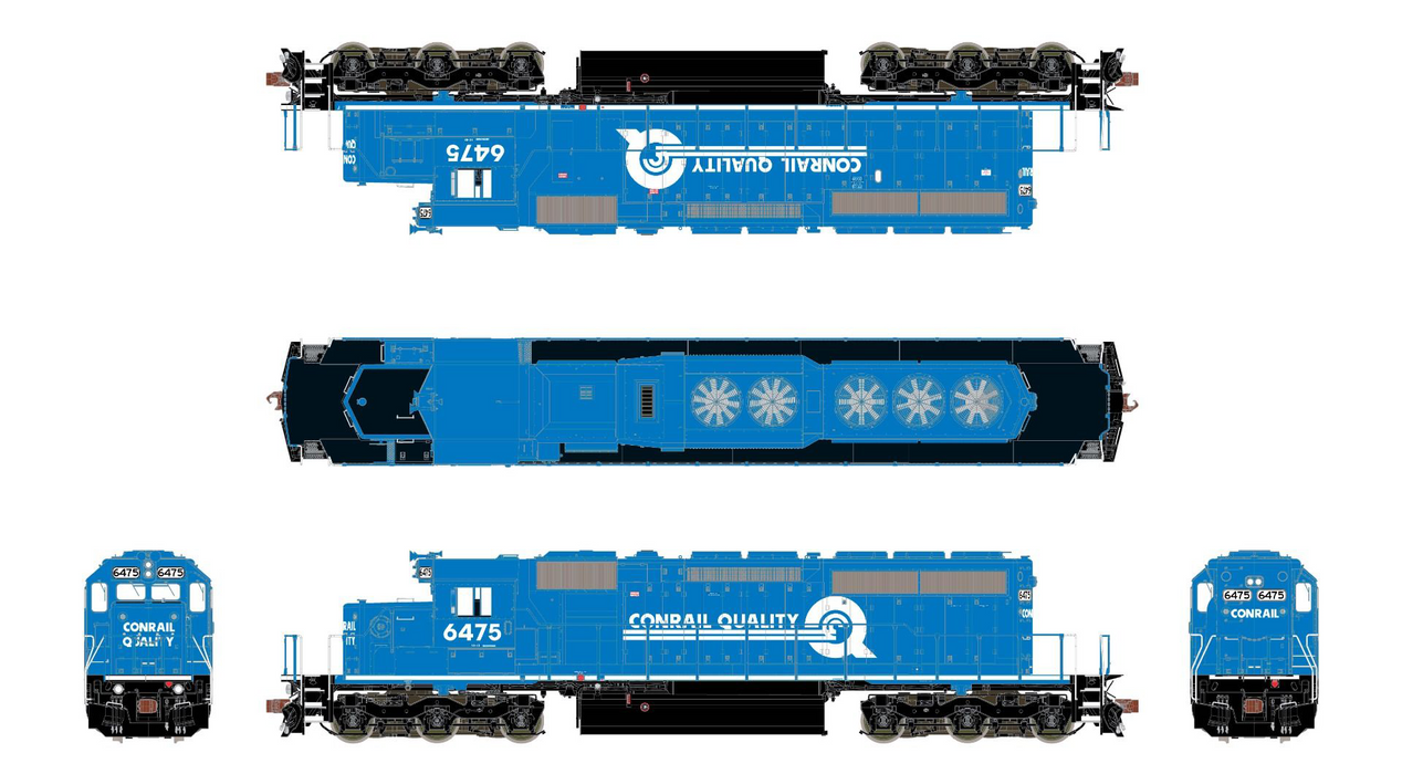 ScaleTrains Rivet 38802 HO Scale EMD SD40-2 Conrail Quality CR 6475 - — White Rose Hobbies