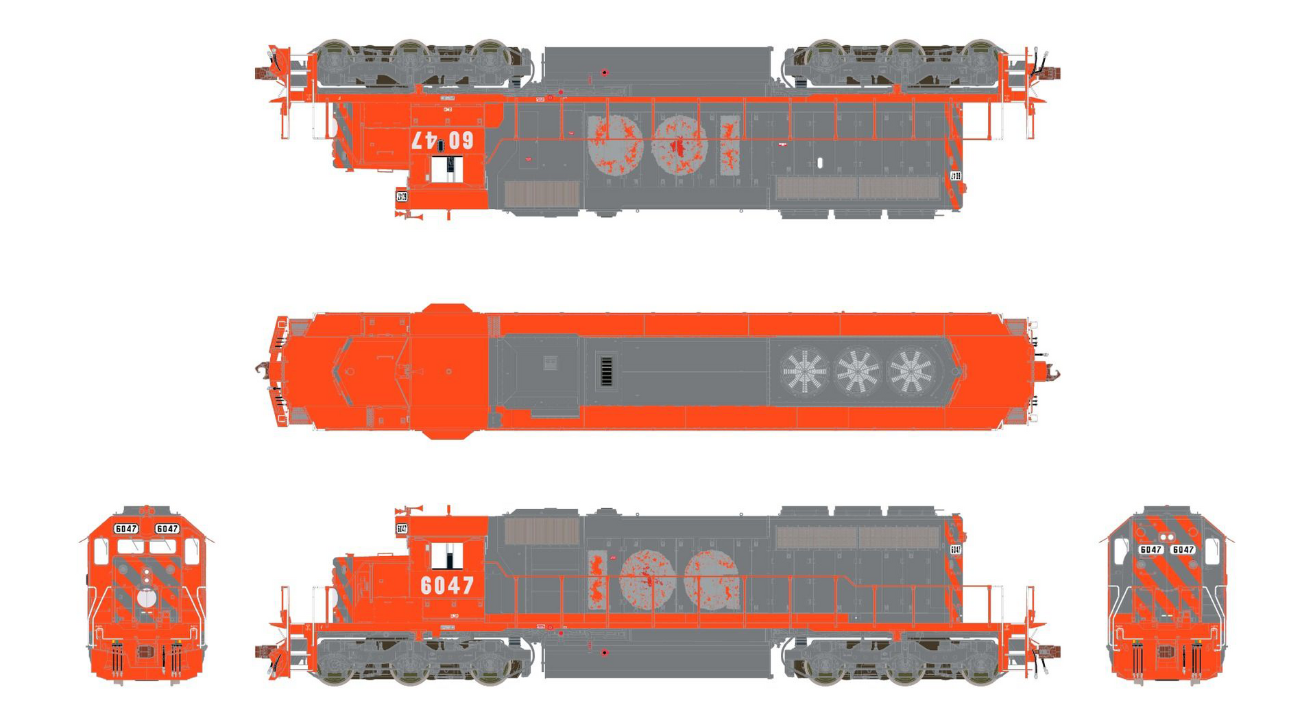 ScaleTrains Rivet 39039 HO Scale EMD SD40-2 Ex-ICG Patched/Faded EMD 6 ...